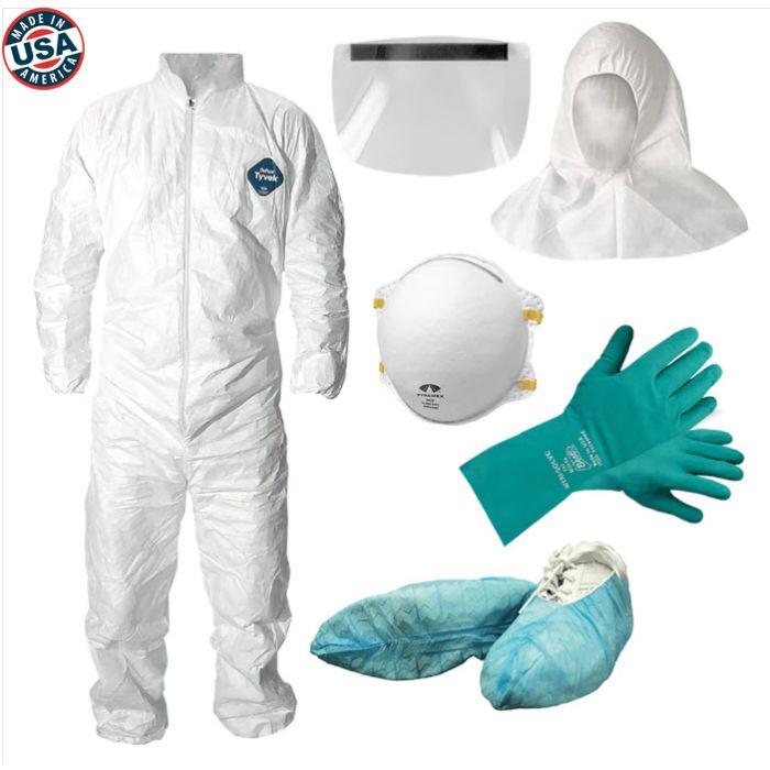 Personal Protection Kit - Tyvek Disposable Coveralls with Hood, N95 ...