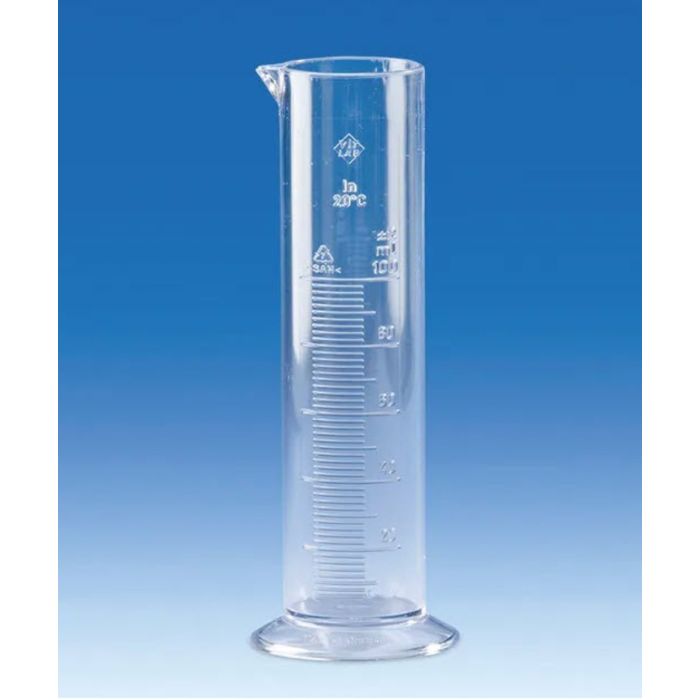 Graduated Cylinder, SAN, molded graduations, 100mL, pack 12