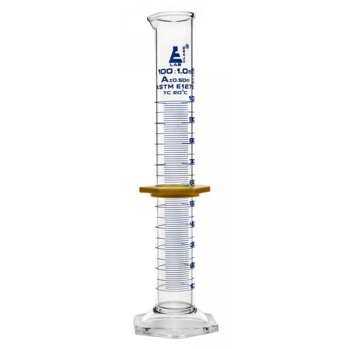 Cylinder Measuring Graduated, cap. 100ml., class 'A', Hex. base with ...
