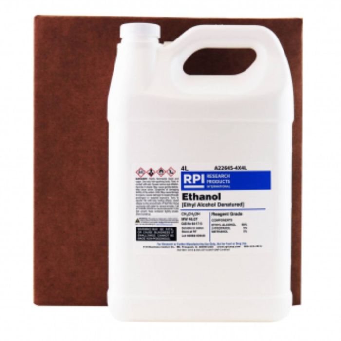 Ethyl Alcohol, Denatured, Reagent Grade, 4 Liter Bottles, 4 per Case