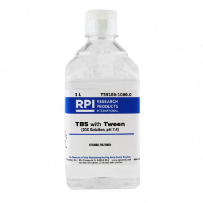TBS with Tween, 20X, 7.4 pH, Sterile Buffered, 1 Liter